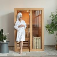 China OEM Indoor 2 People Size Wooden Steam Sauna Room With 3KW Stove for sale