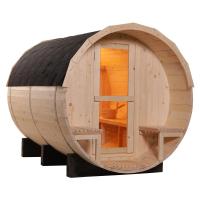 China Canadian Pine 2 Person Wood Barrel Sauna Traditional for sale