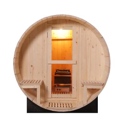 China Canadian Pine 2 Person Wood Barrel Sauna Traditional for sale