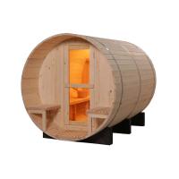 China Popular Pine Outdoor Wooden Barrel Sauna For 2 - 4 Person for sale
