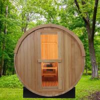 China Solid Wooden Hemlock 4 Person Outdoor Steam Barrel Sauna Traditional for sale