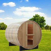 China Solid Wooden Hemlock 4 Person Outdoor Steam Barrel Sauna Traditional for sale
