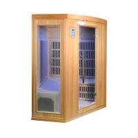 China Corner Design Home 3 - 4 Person Wooden Indoor Far Infrared Sauna With Low EMF for sale