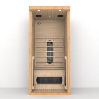 China Home Indoor Wooden Hemlock 1 Person Infrared Sauna Room 1350W for sale