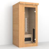 China Home Indoor Wooden Hemlock 1 Person Infrared Sauna Room 1350W for sale
