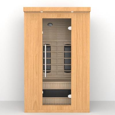 China Wooden Hemlock 2 Person Far Infrared Sauna Room Low Emf 1750W for sale