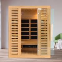 China 3 Person Indoor Hemlock Wood Far Infrared Dry Sauna Room With Oxygen Ionizer for sale