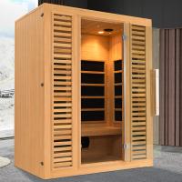 China 3 Person Indoor Hemlock Wood Far Infrared Dry Sauna Room With Oxygen Ionizer for sale