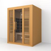 China 3 Person Indoor Hemlock Wood Far Infrared Dry Sauna Room With Oxygen Ionizer for sale