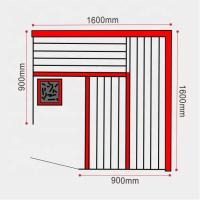 China OEM Double Bench Corner Style Indoor Steam Sauna Room With 6KW Stove for sale