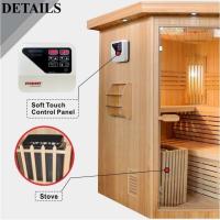 China OEM Double Bench Corner Style Indoor Steam Sauna Room With 6KW Stove for sale