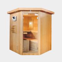 China OEM Double Bench Corner Style Indoor Steam Sauna Room With 6KW Stove for sale