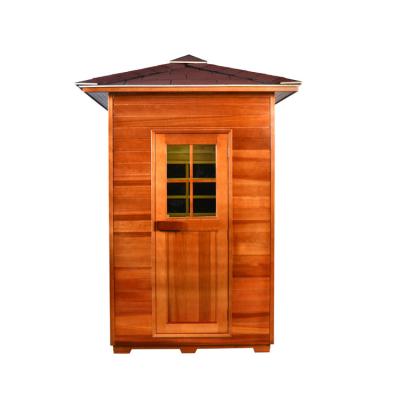 China Carbon Panel Garden Outdoor Wood Sauna 2 Person Size for sale