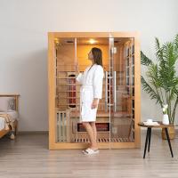 China 3 Person Bluetooth Compatible Wooden Steam Infrared Sauna For Home for sale
