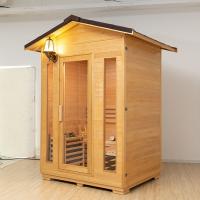 China Solid Wood Outdoor Steam 2 Person Traditional Sauna With Waterproof Light for sale