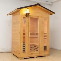 China Solid Wood Outdoor Steam 2 Person Traditional Sauna With Waterproof Light for sale