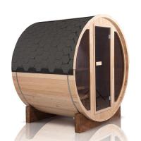 China OEM Solid Wood Outdoor Traditional Steam Barrel Sauna For 6 Person for sale