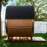 China OEM Solid Wood Outdoor Traditional Steam Barrel Sauna For 6 Person for sale