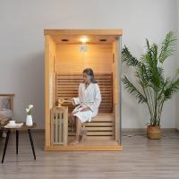 China OEM Solid Wood Indoor Wet Steam Traditional Sauna For Home 2 Person Size for sale