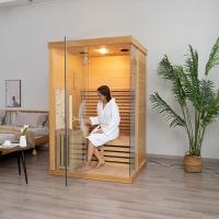 China Canada Red Cedar Wooden 2 Person Indoor Traditional Steam Sauna For Home for sale
