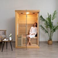 China Canada Red Cedar Wooden 2 Person Indoor Traditional Steam Sauna For Home for sale