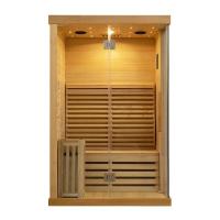 China Canada Red Cedar Wooden 2 Person Indoor Traditional Steam Sauna For Home for sale