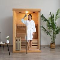 China Canada Red Cedar Wooden 2 Person Indoor Traditional Steam Sauna For Home for sale
