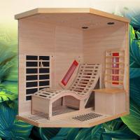 China Hemlock 1 Person Home Use Lay Down Bench Far Infrared Sauna With Complete Heat for sale
