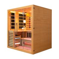China Large Size Solid Wood 4 Person Indoor Infrared Steam Sauna For Home for sale
