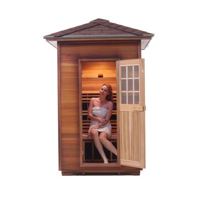 China 2 Person Outdoor Dry Sauna Canadian Red Cedar Material for sale