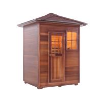 China 2 - 3 Person Carbon Panel Outdoor Dry Sauna Room House Shape for sale