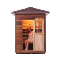 China 2 - 3 Person Carbon Panel Outdoor Dry Sauna Room House Shape for sale