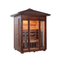China Canadian Hemlock Wooden 3 Person Outdoor Dry Sauna With Windows for sale