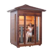 China Canadian Hemlock Wooden 3 Person Outdoor Dry Sauna With Windows for sale