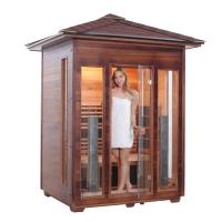 China Canadian Hemlock Wooden 3 Person Outdoor Dry Sauna With Windows for sale