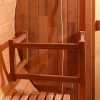 China Outdoor Traditional Solid Wood Red Cedar Barrel Sauna With Panoramic View for sale