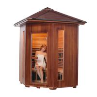 China Hemlock Red Cedar Wooden 4 Person Outdoor Garden Sauna Infrared for sale
