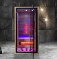 China Canadian Hemlock Wood Indoor Near Far Infrared Sauna Room For 1 Person for sale