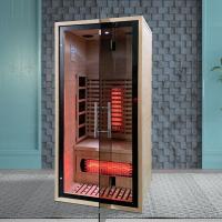 China Canadian Hemlock Wood Indoor Near Far Infrared Sauna Room For 1 Person for sale