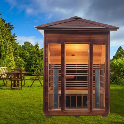 China Carbon Panel Heater Outdoor Dry Sauna Canadian Hemlock for sale