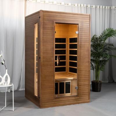 China Indoor Solid Wood Carbon Panel Heater Far Infrared Sauna Room For 2 Person for sale