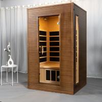 China Indoor Solid Wood Carbon Panel Heater Far Infrared Sauna Room For 2 Person for sale