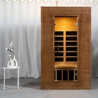China Apartment Indoor Carbon Fiber Heaters WoodenInfrared Sauna Room Hemlock for sale
