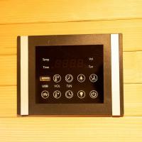 China Wooden Rectangular Home Sauna Room With Ceramic Heater Tempered Glass 0-60 Minute Timer for sale