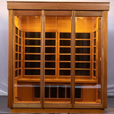 China Canadian Red Cedar Wooden Infrared 4 Person Sauna Room For Home Indoor for sale