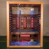 China Solid Wood Red Cedar Luxury Indoor Full Spectrum Sauna Room For 3 Person for sale
