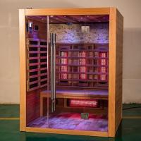 China Solid Wood Red Cedar Luxury Indoor Full Spectrum Sauna Room For 3 Person for sale