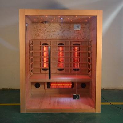China Canadian Hemlock Full Spectrum Dry Wooden Indoor Sauna Room 3 Person for sale
