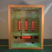 China 3 Person Indoor Full Spectrum Wooden Home Dry Sauna Room In Hemlock for sale