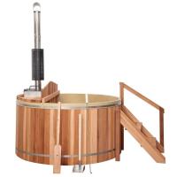 China Cedar Wood Hot Tub Steam Sauna Room With Wood Burning Stove for sale